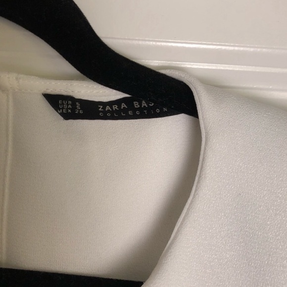 Zara | Tops | Zara Basic Collection Ruffle Top White Small | Poshmark